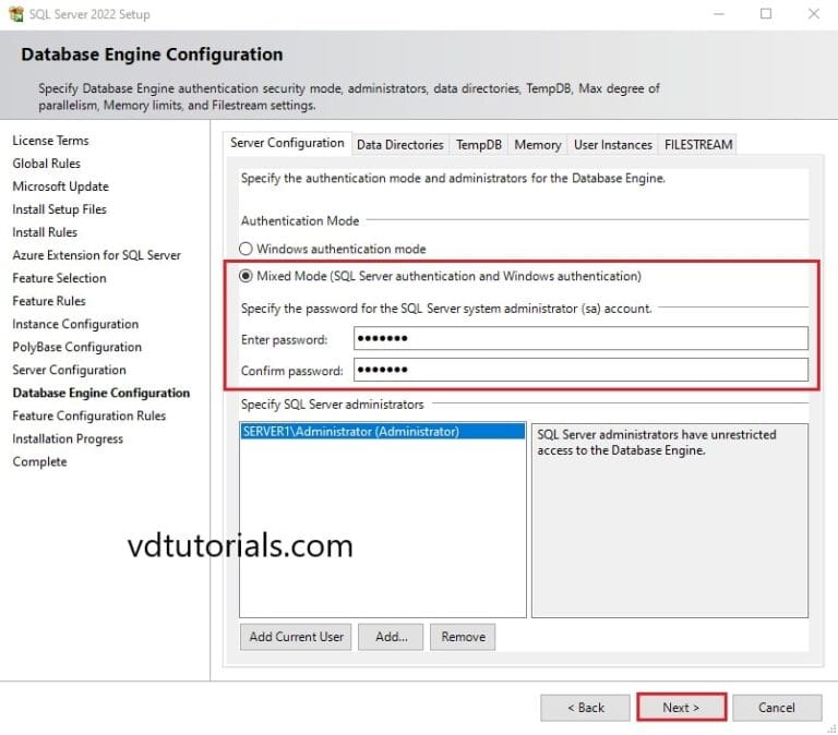 نصب SQL Server 2022 روی ویندوز سرور - پشتوار سرور